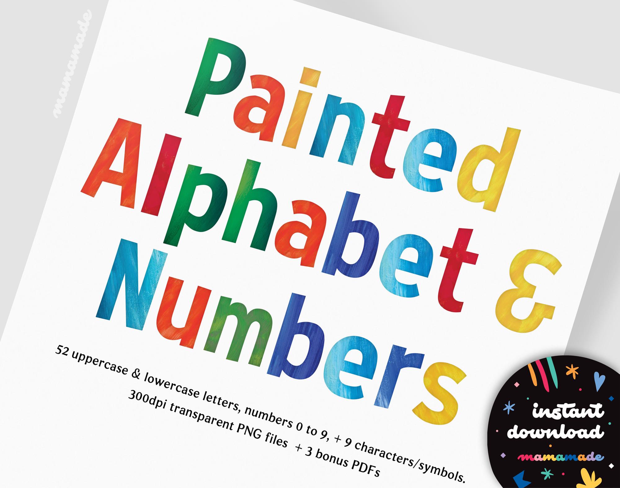 Digital Download // Paint Texture Alphabet Letters and Numbers - Etsy
