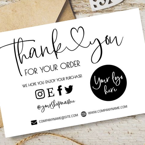 EDITABLE Thank You for Your Order Template Printable | Etsy