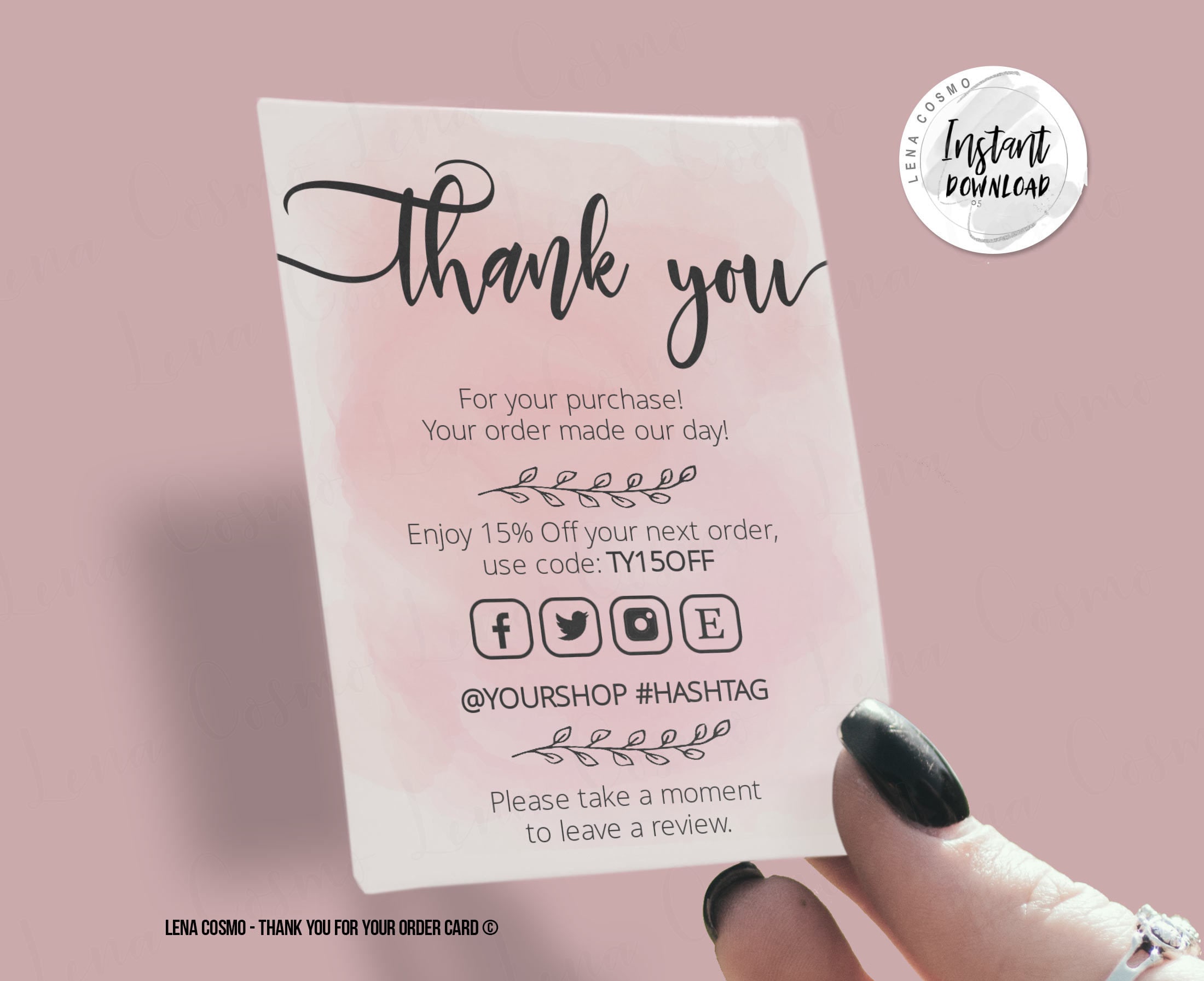 Modern Packaging Insert Card Small Business Insert card | Etsy