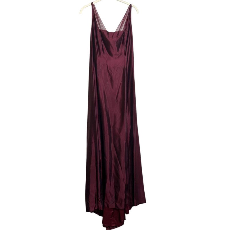 Satin Burgundy Maxi Dress - Etsy