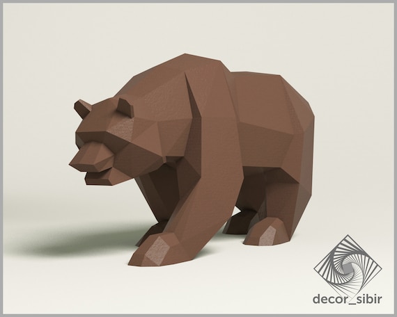 Bear Paper Craft Papercraft PDF download Digital Template | Etsy