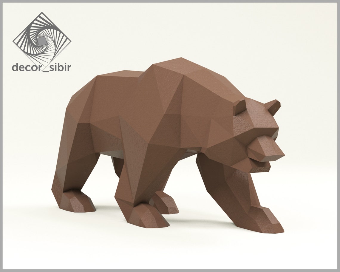 Bear Paper Craft Papercraft PDF download Digital Template | Etsy