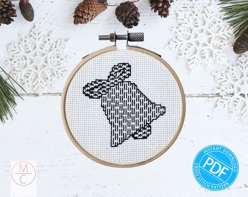 Christmas Blackwork Pattern | Bell | Embroidery | Mini Blackwork ...