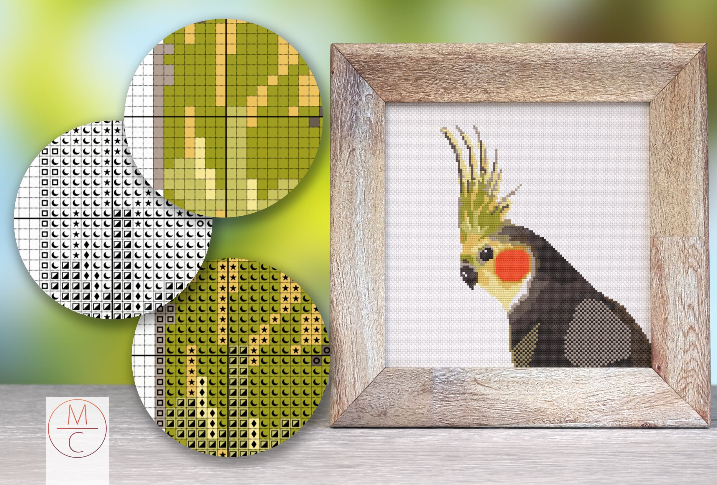 Parrot Cross Stitch Pattern | Cockatiel | Parrot | Tropical Pattern ...