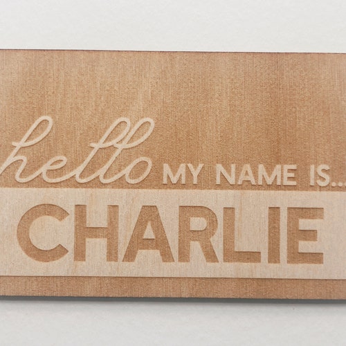 Wooden Name Tag Baby Name Sign Digital File for Glowforge - Etsy