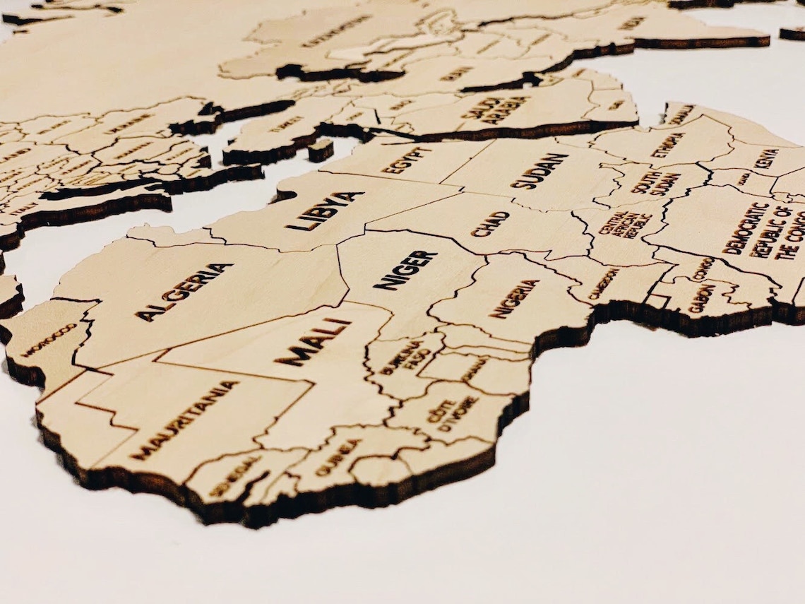 World Map Glowforge File Laser Cutter SVG - Etsy