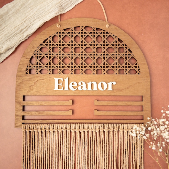 Rattan Cane Bow Holder Nursery Sign Wall Hanging File Laser | Etsy