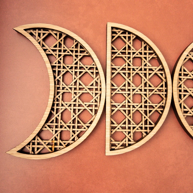 Rattan Cane Moon Phases Wall Hanging File Laser Cut File for Glowforge ...