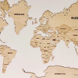 World Map Glowforge File Laser Cutter SVG - Etsy