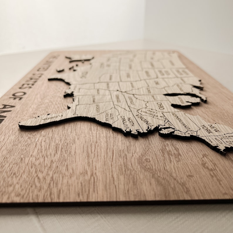 United States of America USA Map Glowforge File Bundle SVG - Etsy