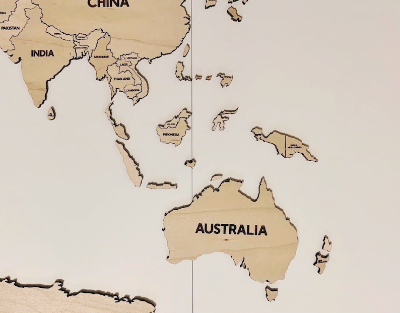 World Map Glowforge File Laser Cutter SVG - Etsy Canada