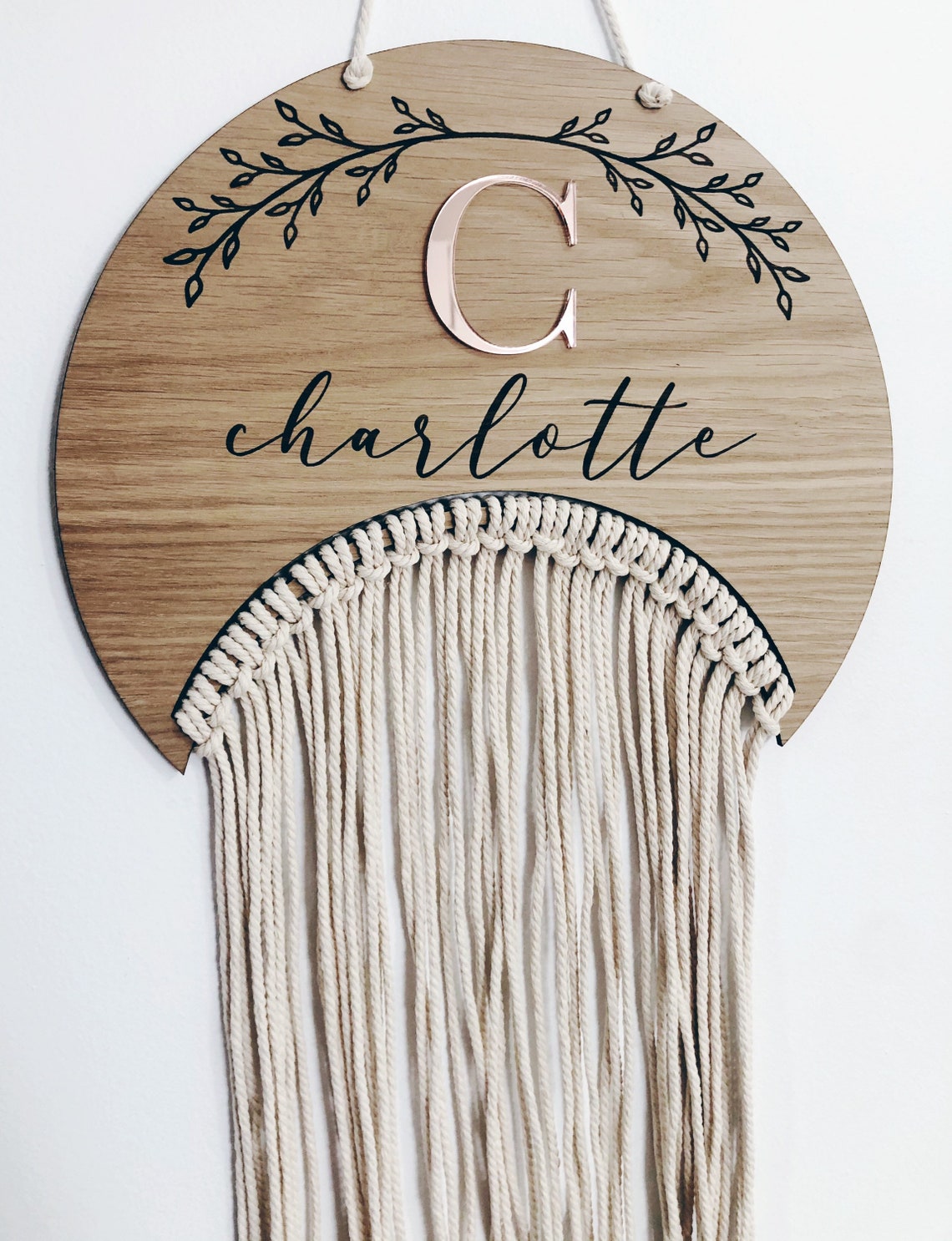 Vine Botanical Floral Crescent Moon Wall Hanging File Laser - Etsy