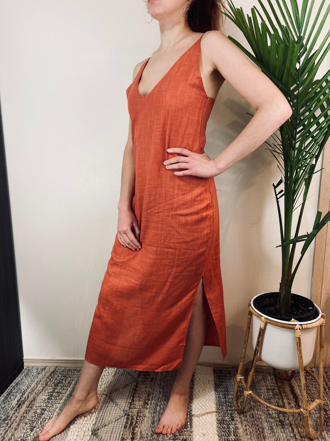 Cotton Linen Strap Dress - Etsy