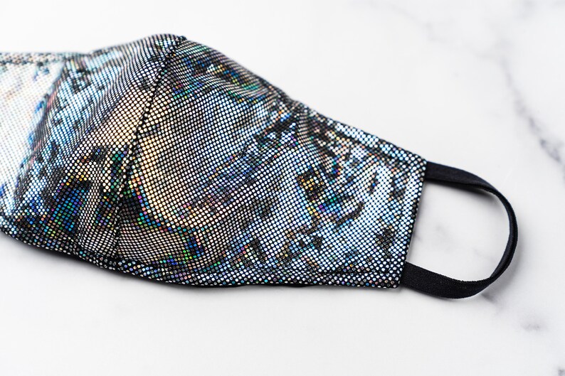 Holographic White Face Mask Replaceable Nose Wire Double - Etsy