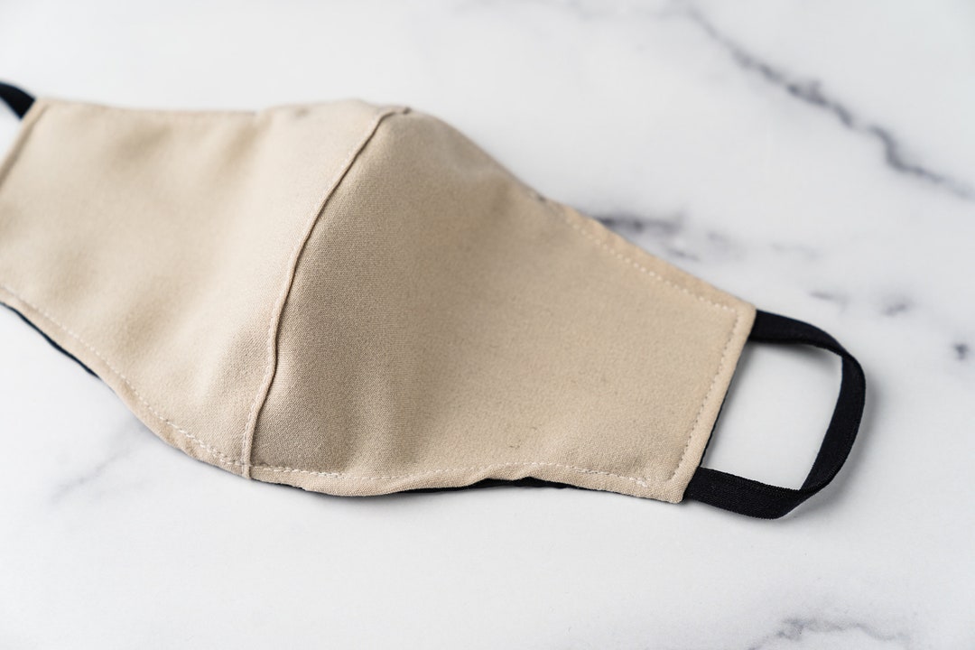 Beige Face Mask, Replaceable Nose Wire, Double Layer With Filter Pocket ...