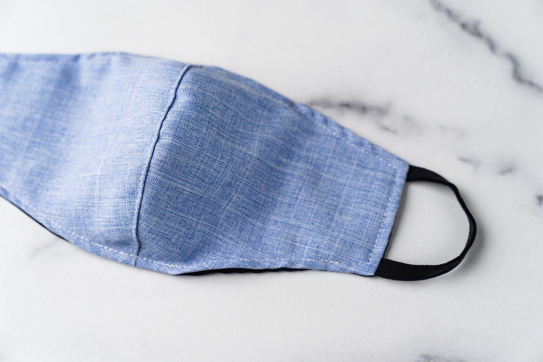 Light Blue Face Mask, Replaceable Nose Wire, Double Layer With Filter ...