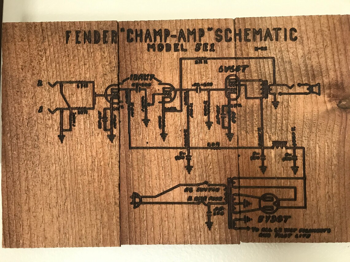 Fender Champ Schematic Wooden Panel - Etsy