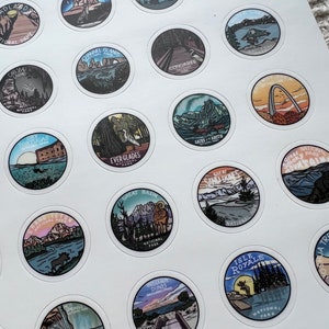 National Park Sticker Sheet All 63 National Parks Extra Small National ...