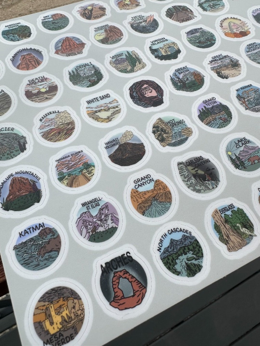 NATIONAL PARK STICKERS, Vinly Waterprrof Sticker, All 63 Parks National ...