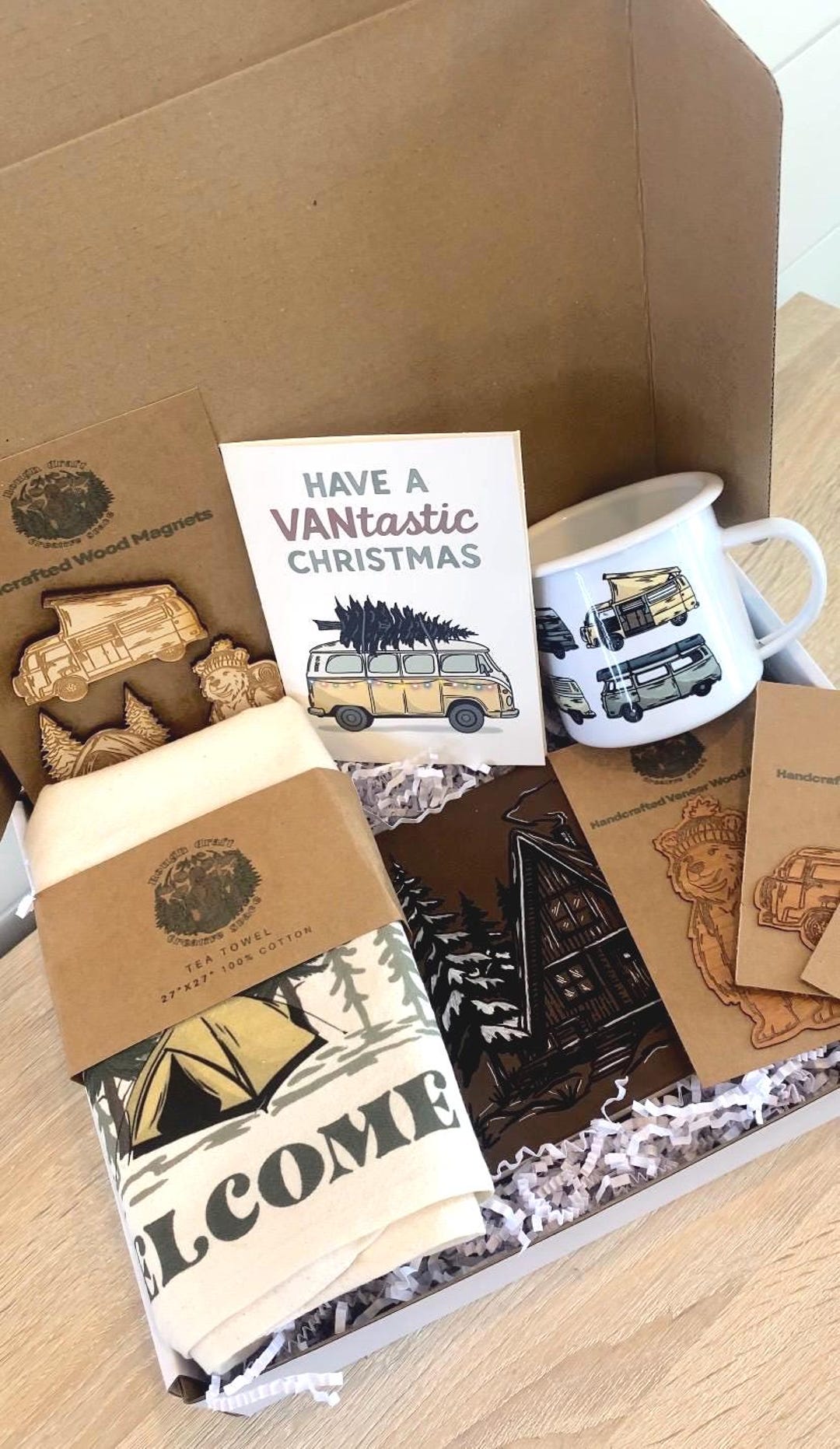 Camper Van Christmas Gift Box: Mugs, Magnets, Tea Towel & More - Etsy