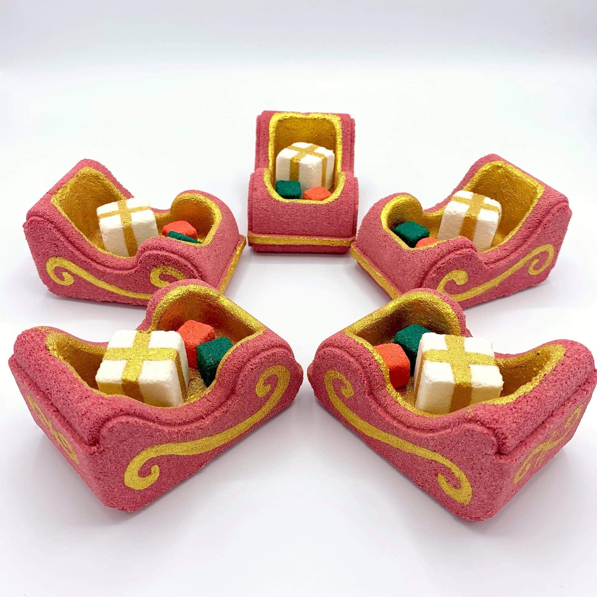 Santa's Sleigh Bath Bomb Mold | Christmas Sleigh | Present Mold - Etsy