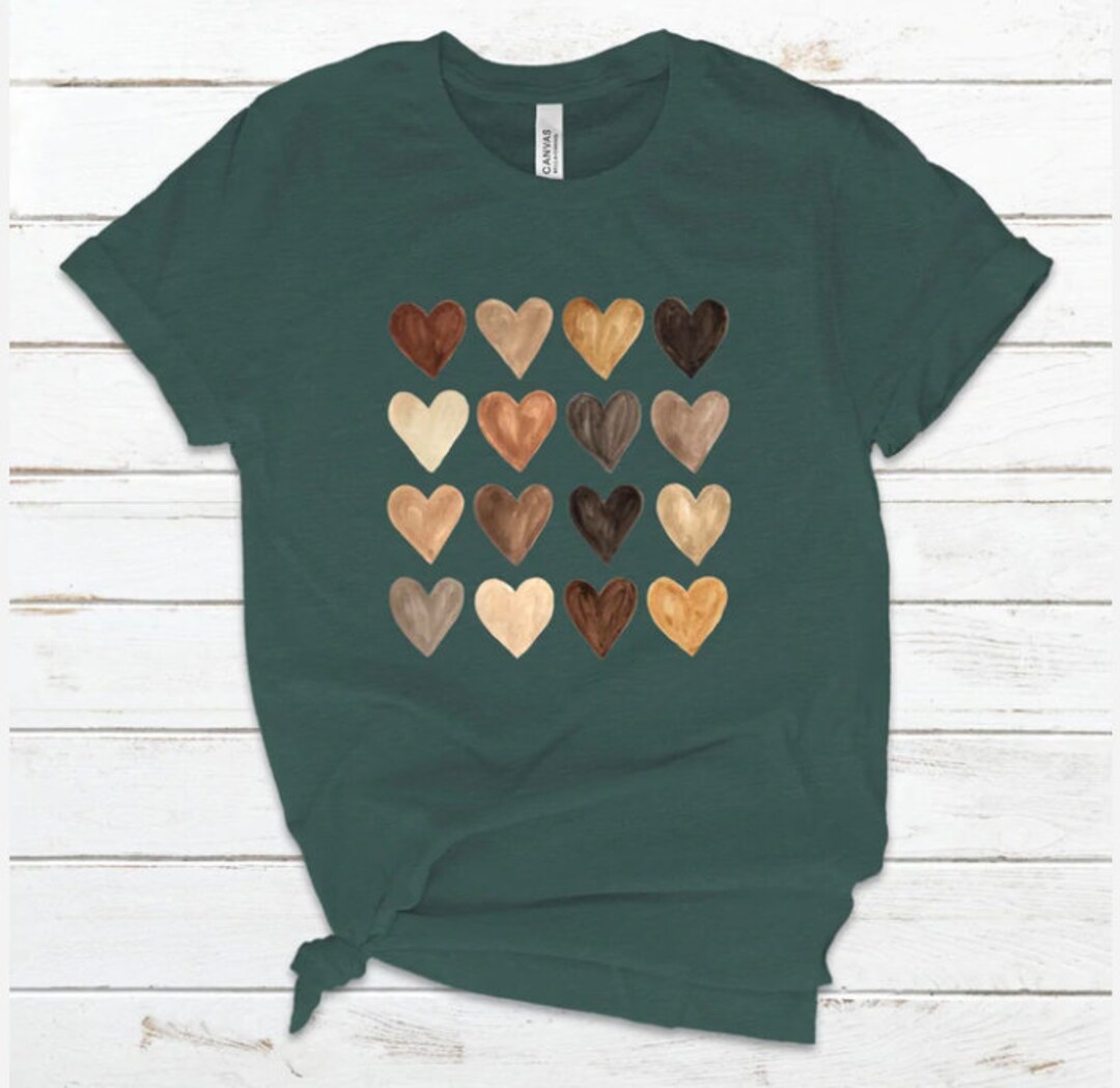 Skin Tone Hearts Shirt, Love All Shirt, Equality Shirt, All Color ...