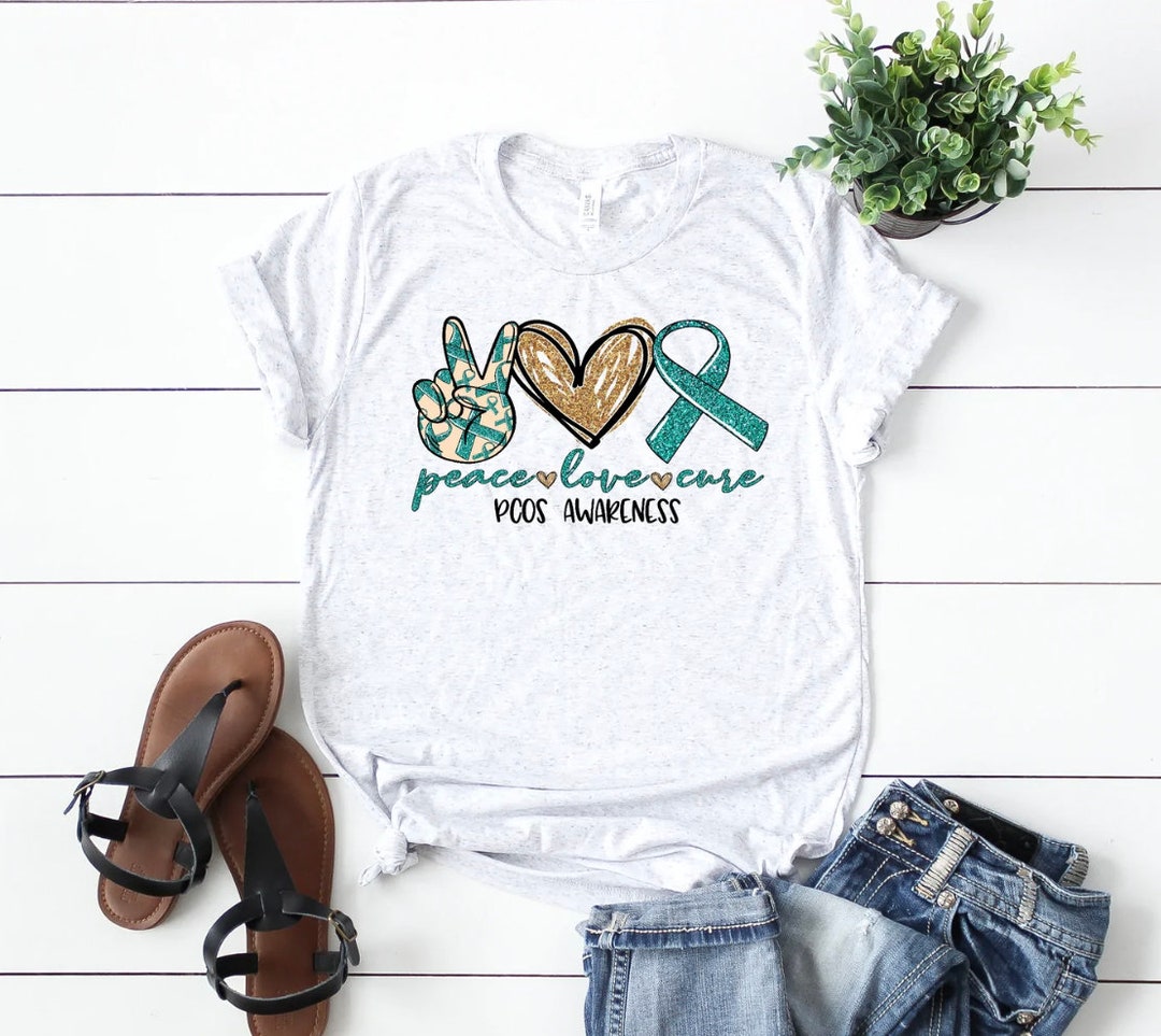 Peace Love PCOS Shirt, PCOS Awareness, Pcos Warrior Shirt, - Etsy