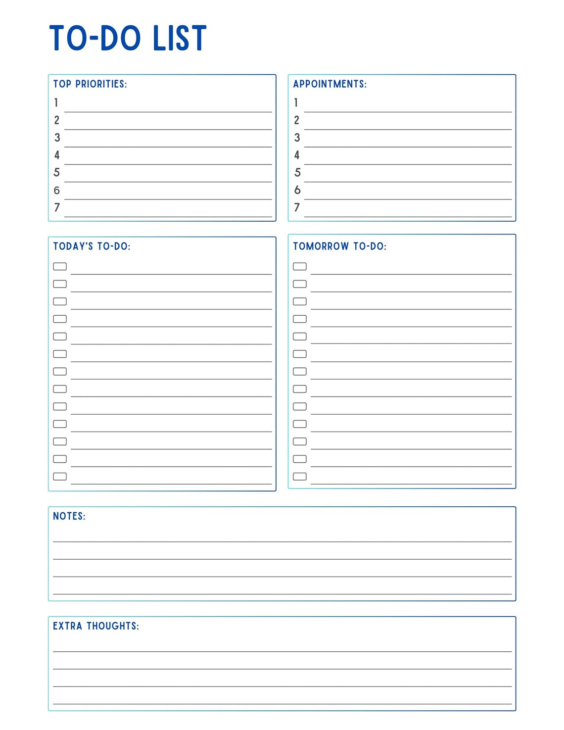 To Do List, Download, Simple, Thorough, Organized, Printable, Pdf - Etsy