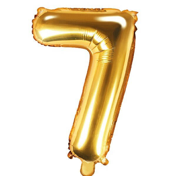 Gold Number 7 Balloon - Etsy