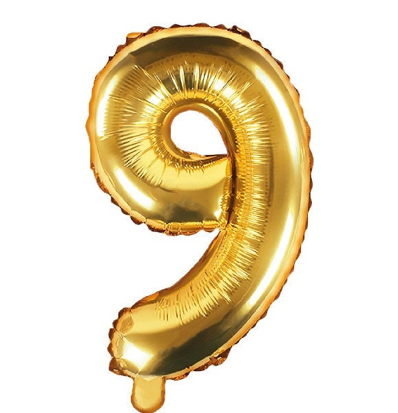 Gold Number 9 Balloon - Etsy