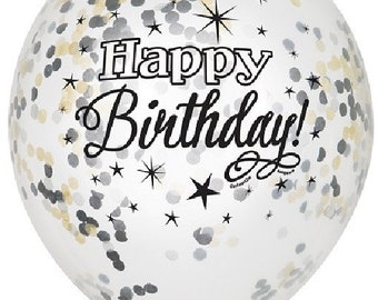 5 Pastel Confetti Happy Birthday Balloons 12 Latex - Etsy UK