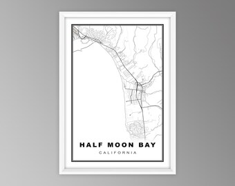 Half Moon Bay Map | Etsy