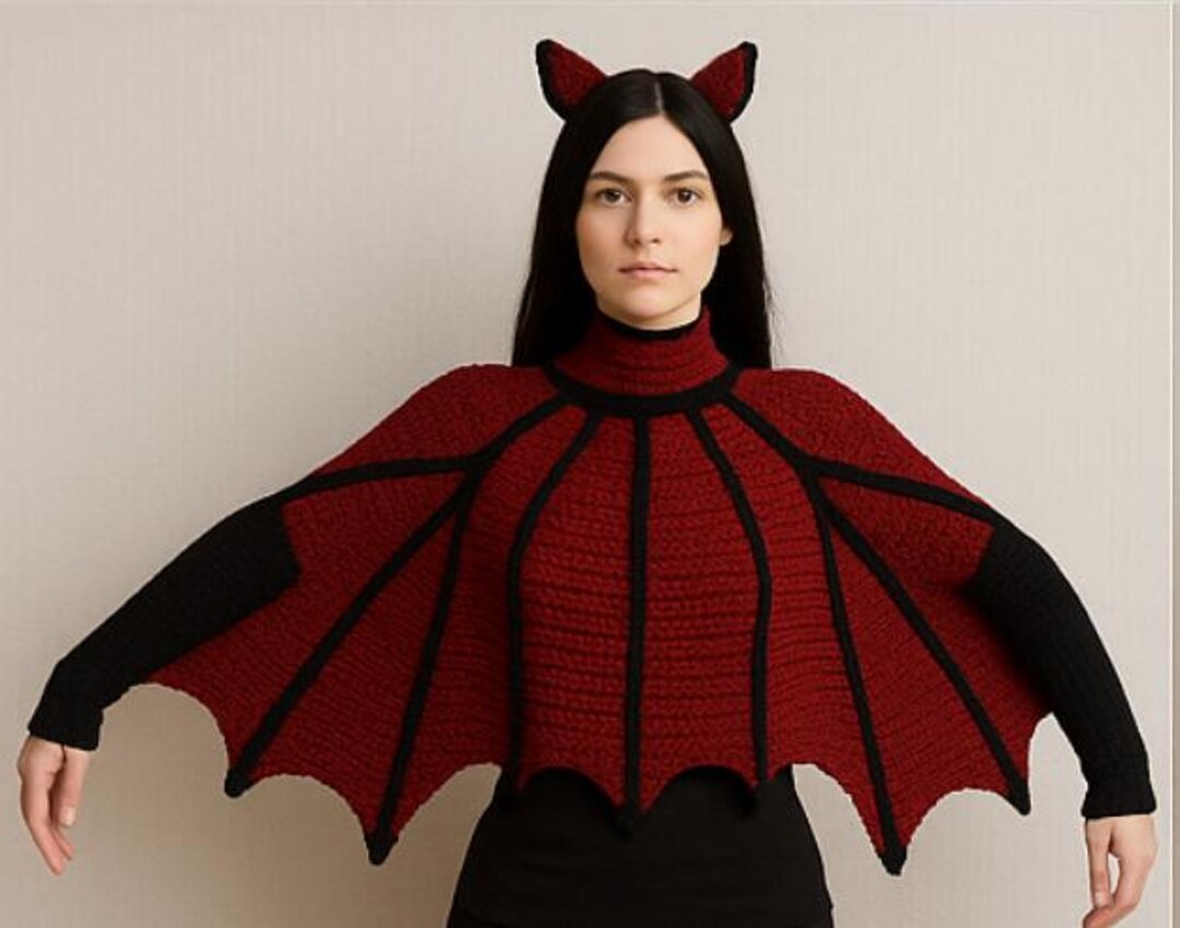 Adult Halloween Bat Winged Crochet Costume - Etsy