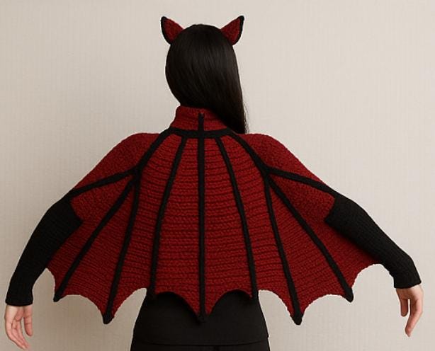 Adult Halloween Bat Winged Crochet Costume - Etsy