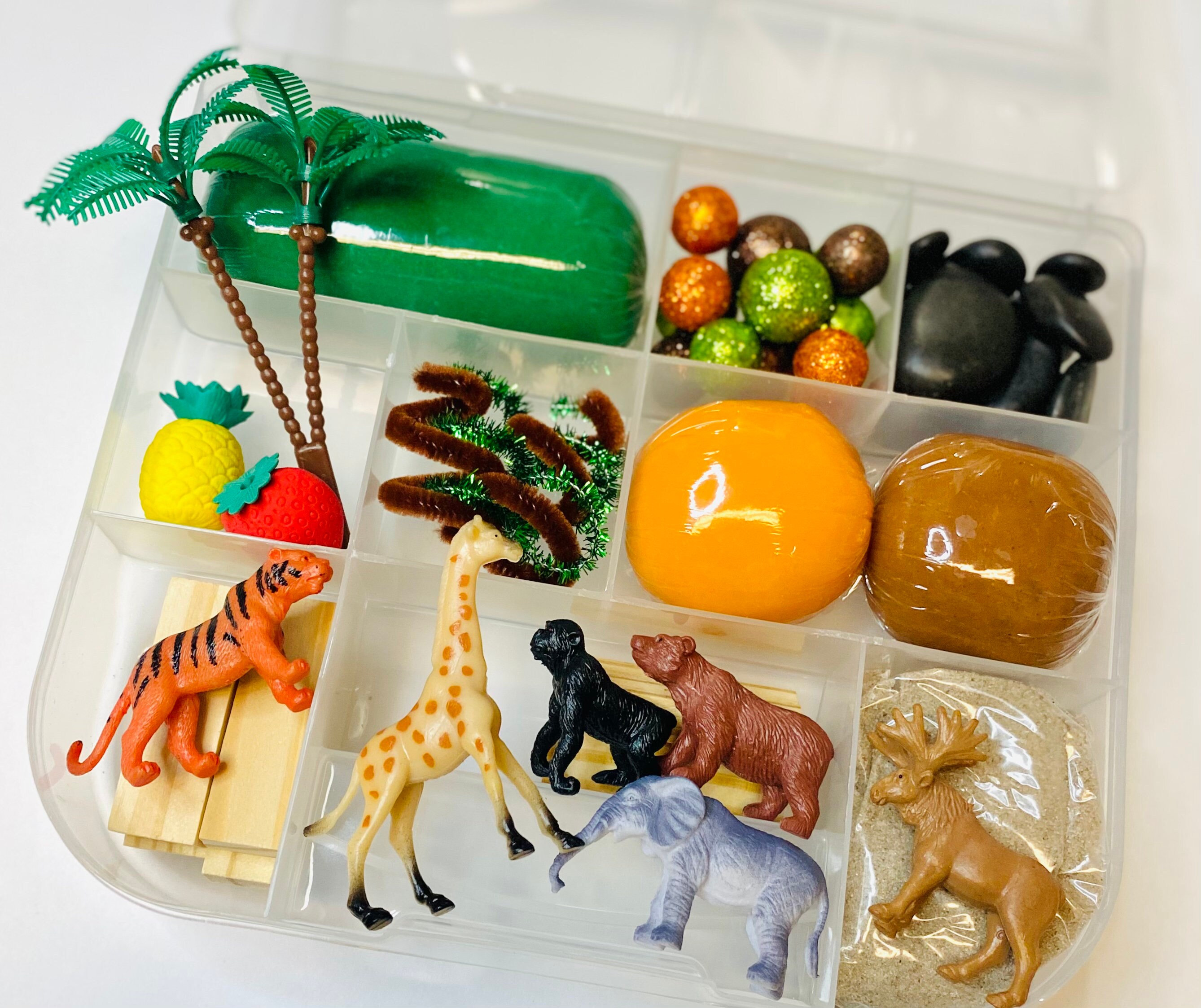 Zoo Animal Play Dough Kit | Safari Play Dough Kit | Safari Sensory Play ...