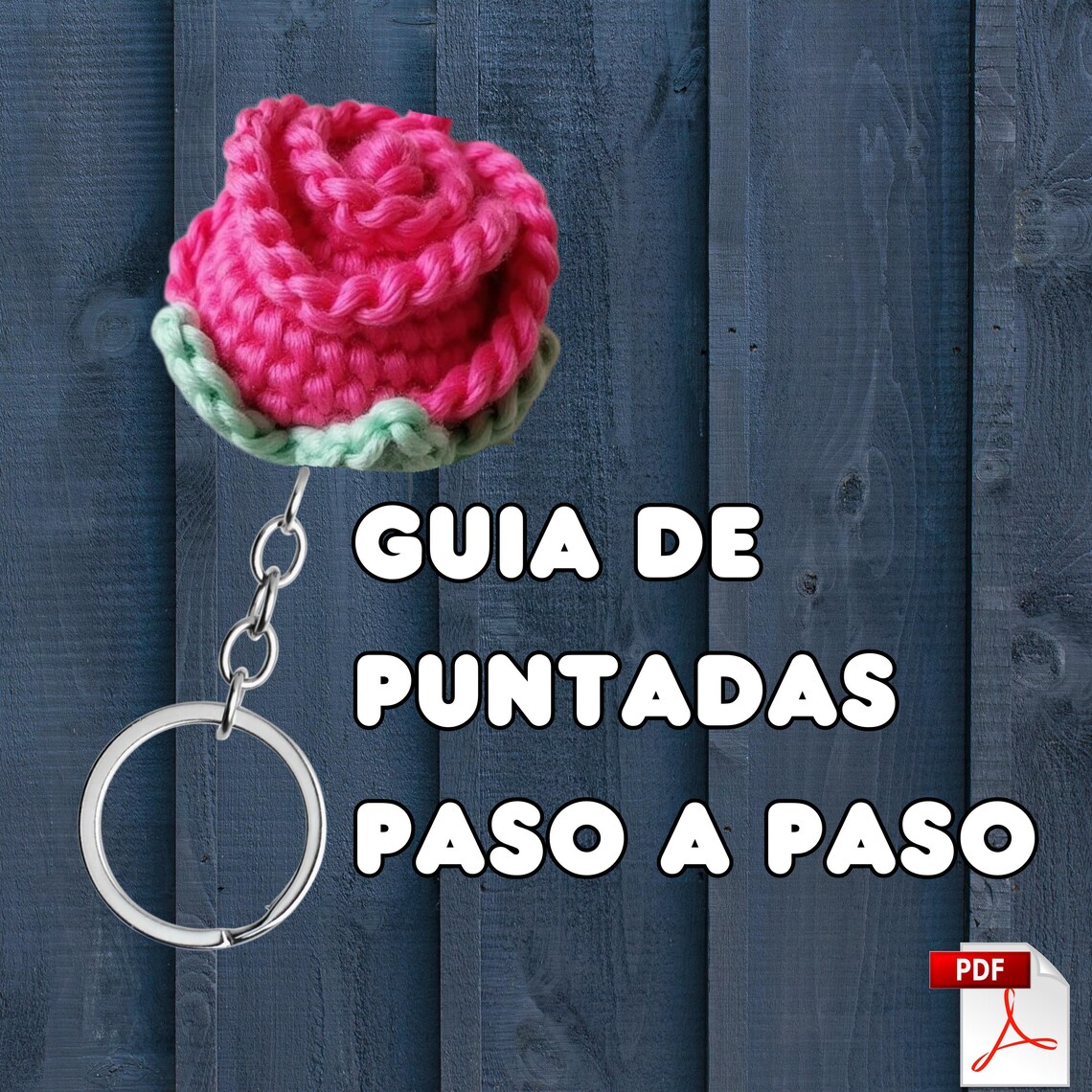 Crochet Rose Keychain Pattern: Easy Step-by-step Guide (PDF) - Etsy