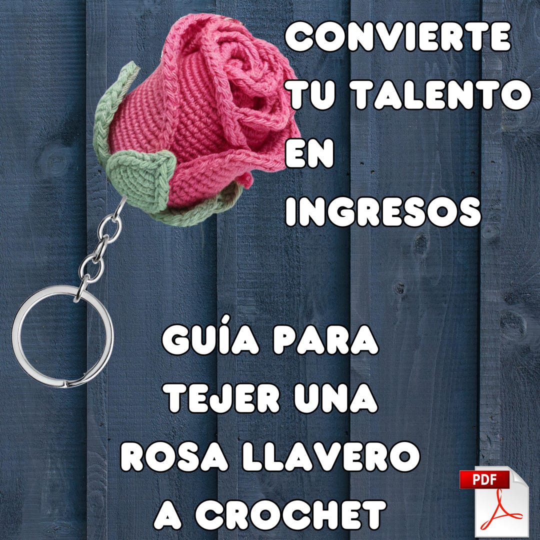 Crochet Rose Keychain Pattern: Easy Step-by-step Guide (PDF) - Etsy
