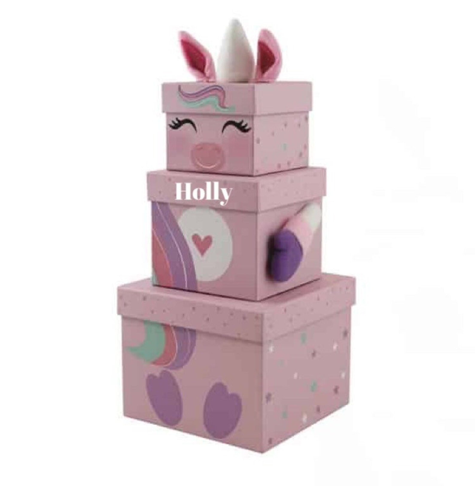 Personalised Plush Stacking Boxes - Birthday Gift - Storage Boxes ...