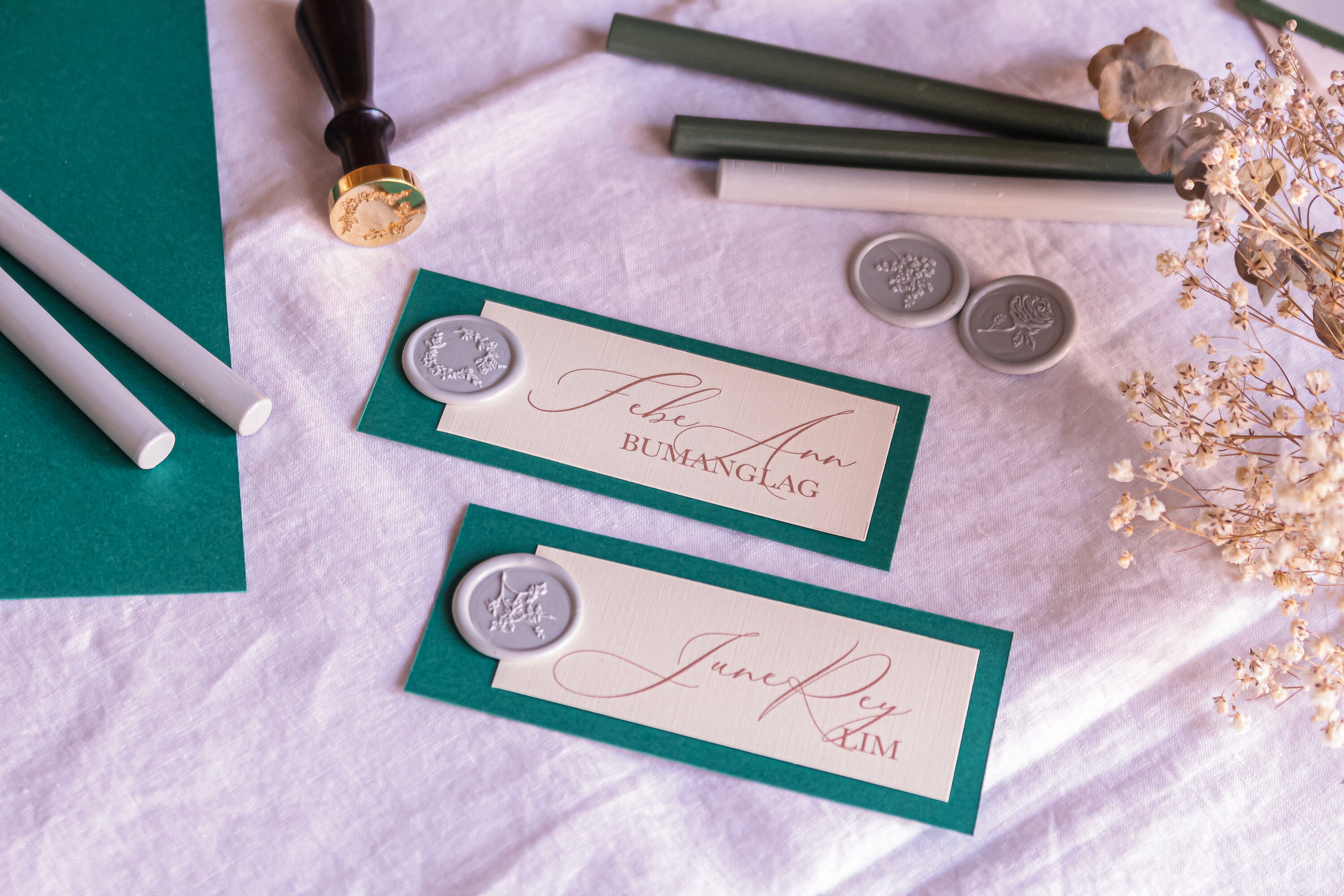 Calligraphy Place Cards Wax Seal Place Cards Event Table Place Cards ...