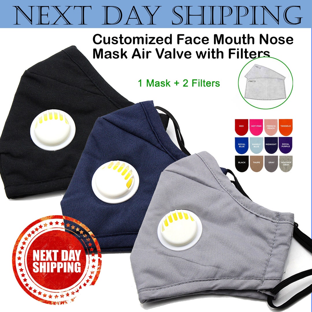 Mask Personalized Face Mask Built in Air Valve With Filters - Etsy
