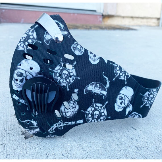 Skull Design Face Mask Face Mask Dust Activated Carbon With | Etsy