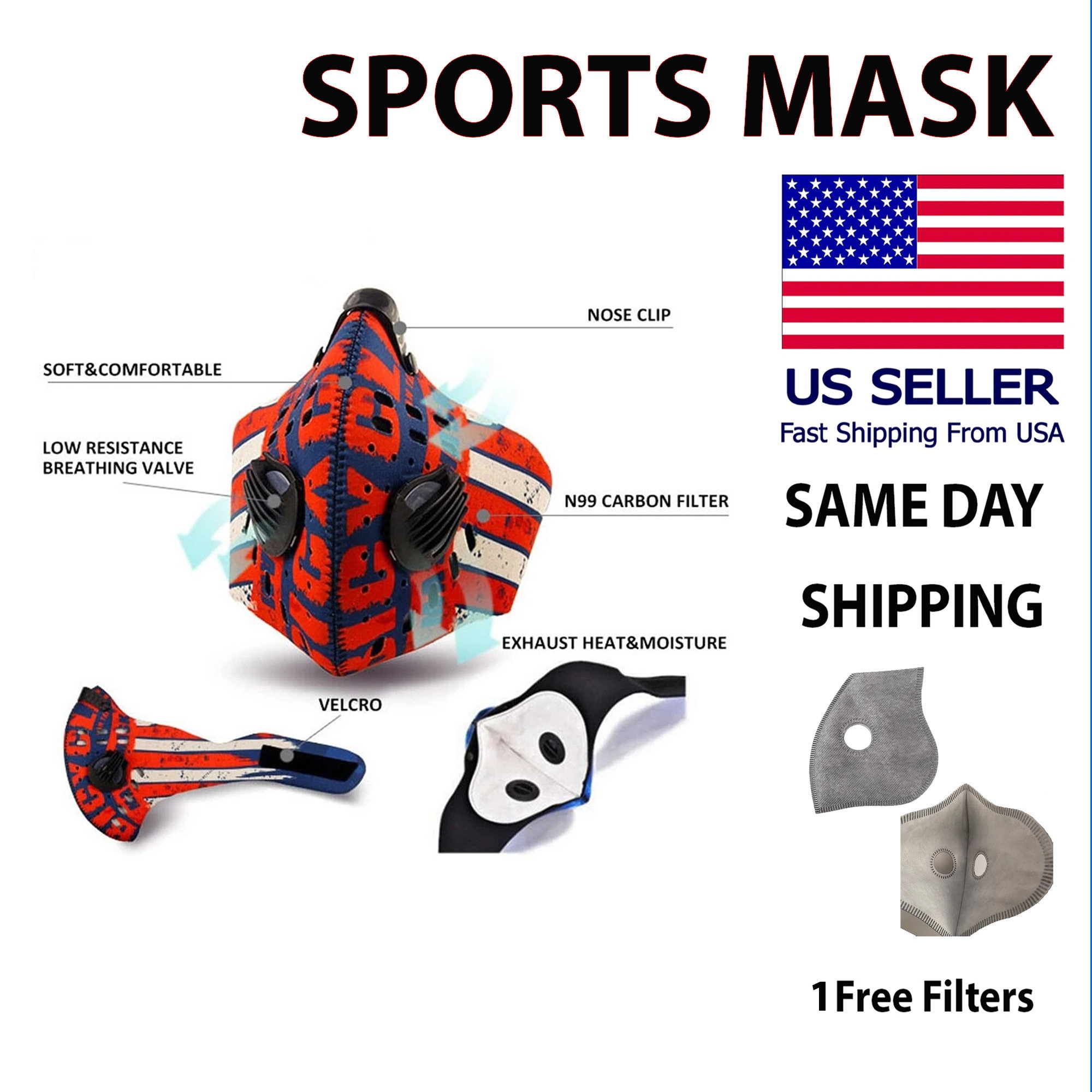 Solid Black Face Mask Cycling Face Mask Customize Mask | Etsy