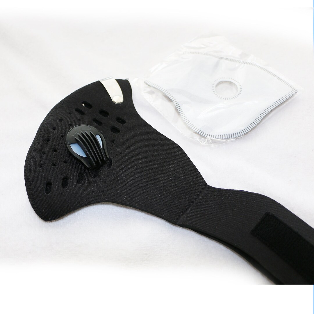 Solid Black Face Mask, Cycling Face Mask Customize Mask - Etsy