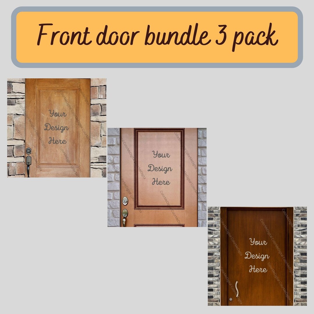 Front Door 3 Pack Front Door Flat Surface Mock up for Your Sign and ...