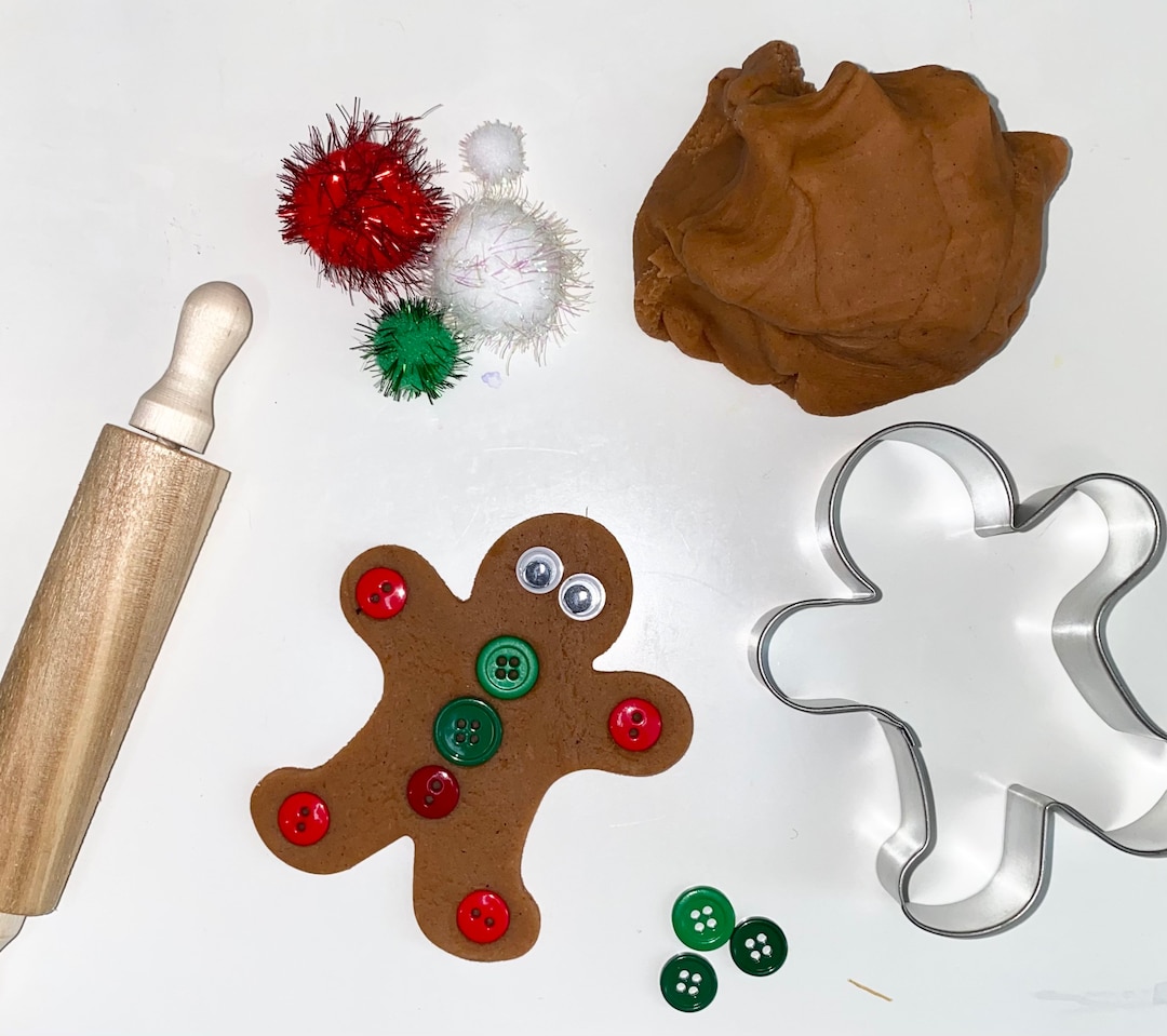 Gingerbread Playdough Kit, Gingerbread Man Playdough Kit, Gingerbread ...