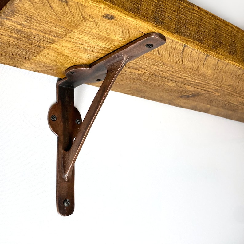 1 Pair Cast Iron Antique Copper Gallows Shelf Brackets 6 - Etsy UK