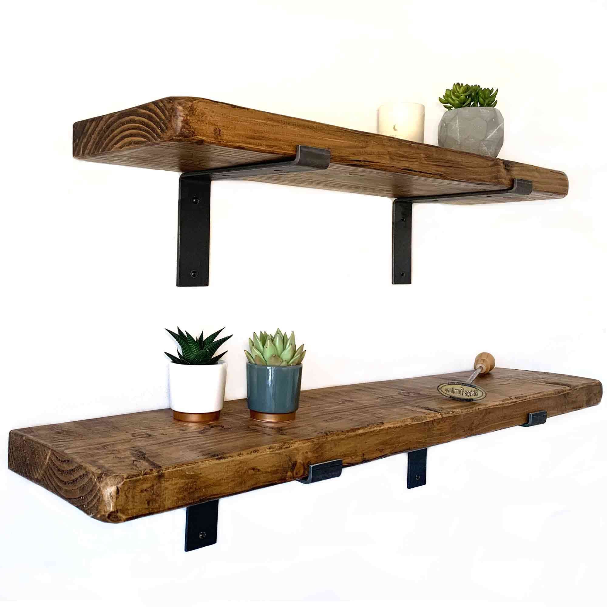 Rustic Scaffold Style Solid Wood Shelf 9 X 2 With Heavy Duty - Etsy