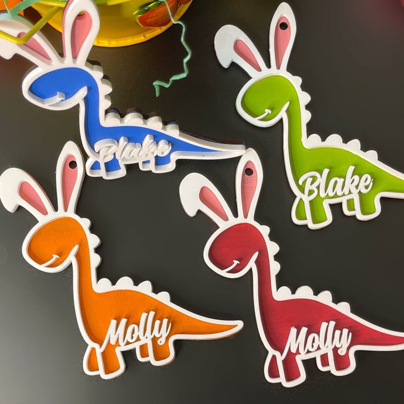 Dinosaur Name Tags - Etsy