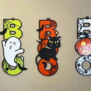 Halloween Door Hanger Ghost Boo Sign Halloween Door Sign - Etsy