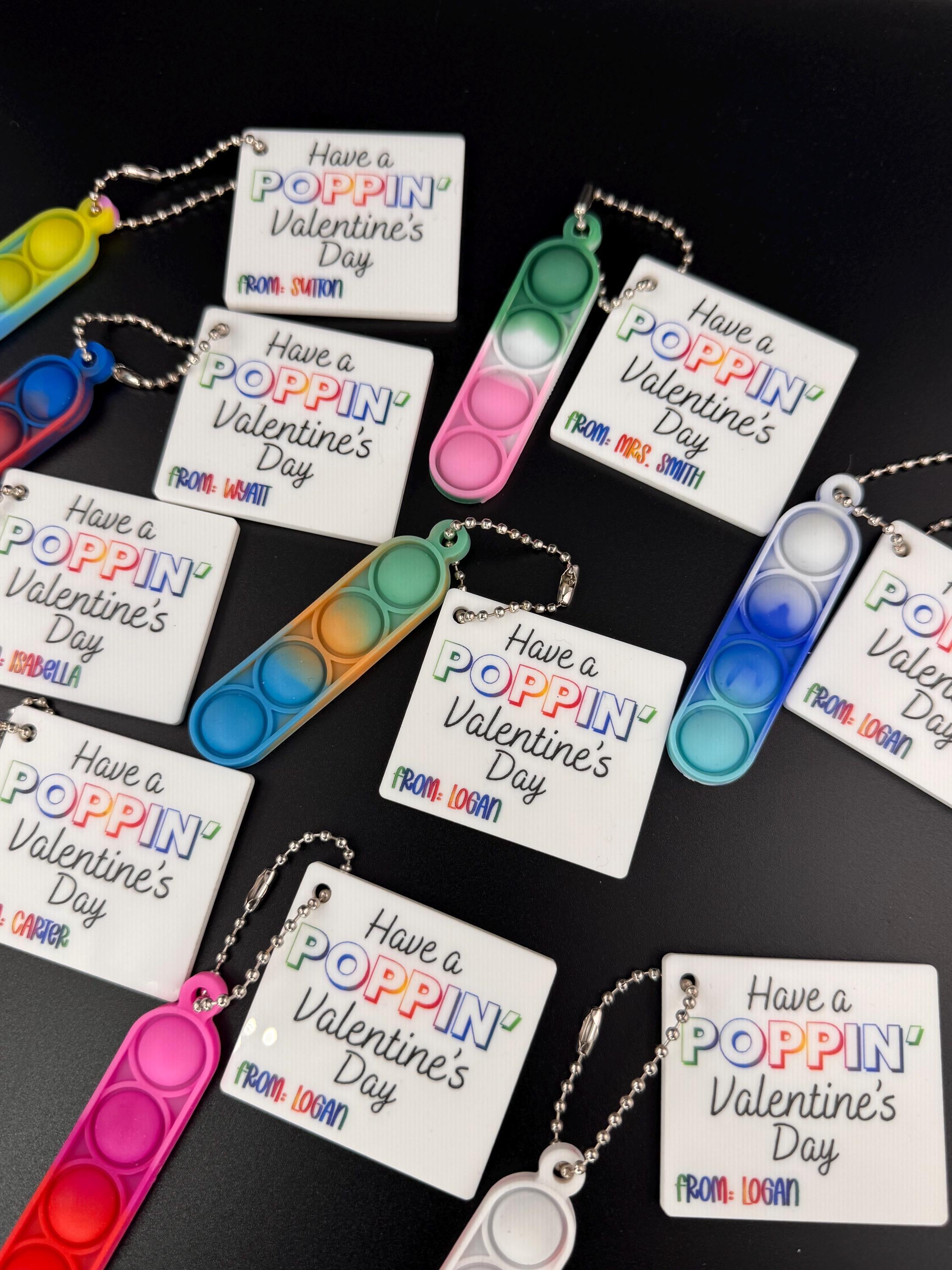 Classroom Valentines, Pop It Valentine, Personalized Valentines Gift ...